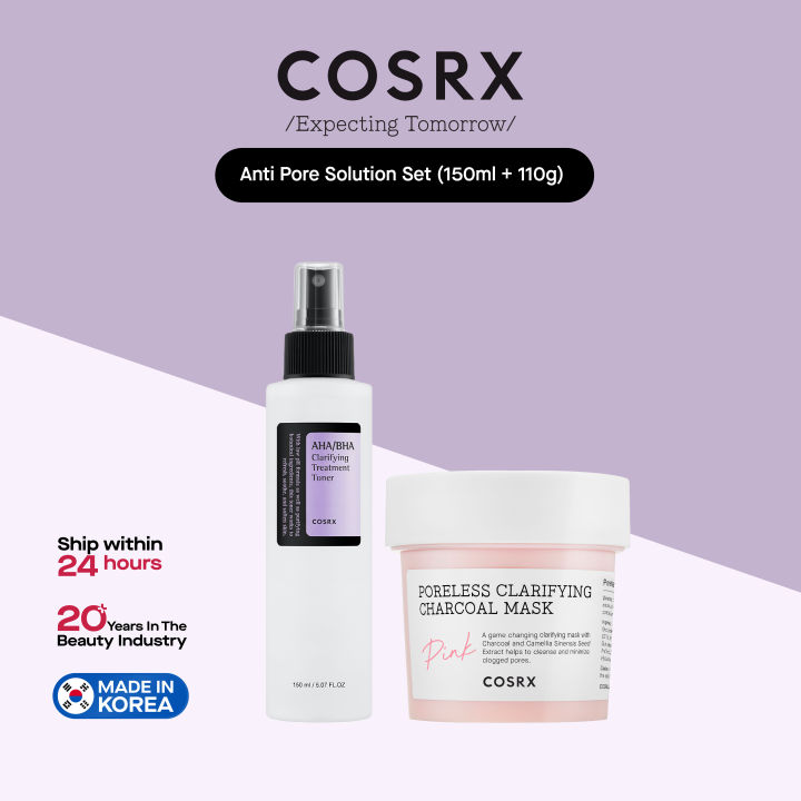 COSRX Anti Pore Solution Set [ Toner 150ml + Clay Mask 110g ] | Lazada