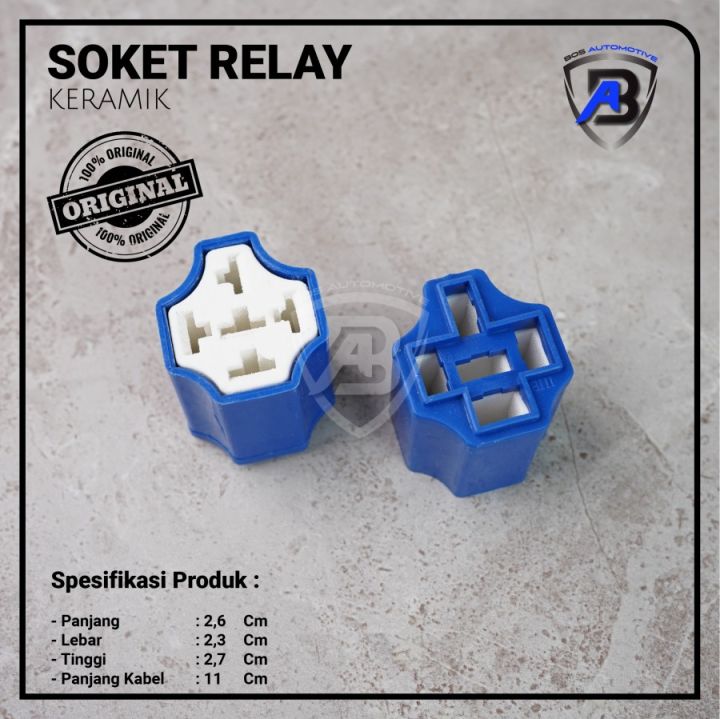 SOKET RELAY KERAMIK / SOCKET RELAY CERAMIC / RUMAH RELAY MOBIL MOTOR 5 ...