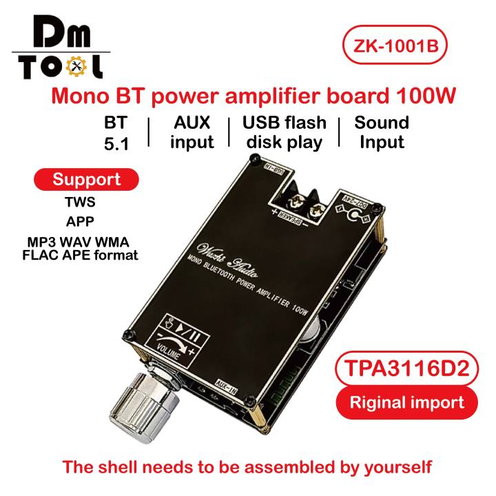 DM ZK-1001B Mono 100W Bluetooth Audio Power Amplifier Module with TWS ...