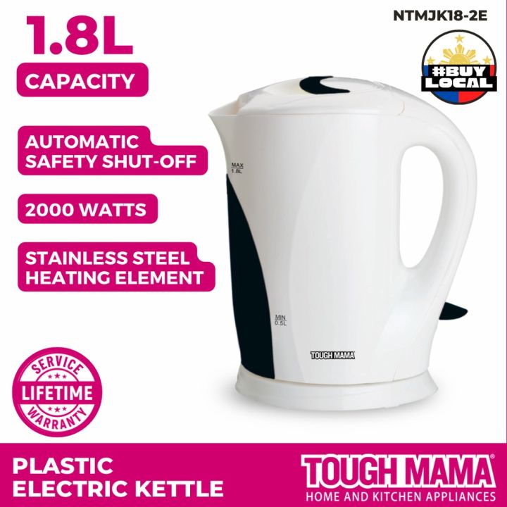 Tough Mama NTMJK18-2E BLACK 1.8L Electric Kettle Automatic White Water ...
