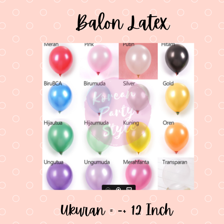 KOREAN BALON KARET METALIK BUNGA BALON PESTA ULANG TAHUN BALON LATEX ...