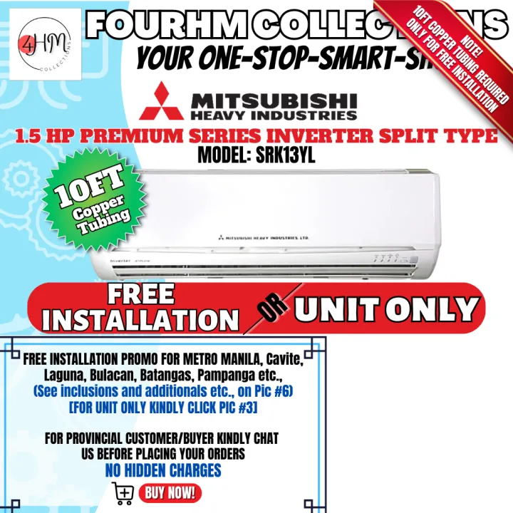 FOURHMC MITSUBISHI 1.5 HP PREMIUM INVERTER SPLIT TYPE AIRCON MODEL ...