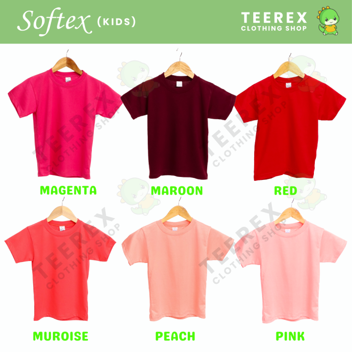 SOFTEX KIDS Roundneck PLAIN T-SHIRT - Shades of Red | Lazada PH
