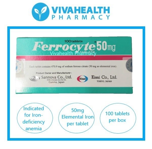 Ferrocyte 50mg Tablets 100s -Iron Supplement | Lazada Singapore
