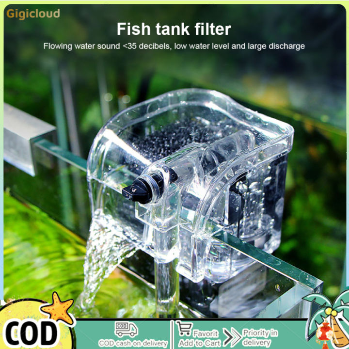 Aquarium Filter External Hanging Thin Fish Tank Filter Waterfall ...