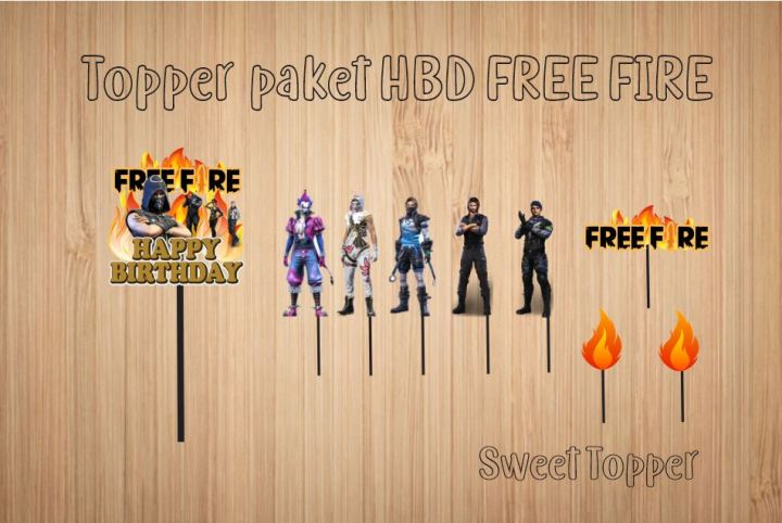 Topper FREE FIRE utk hiasan cake | Lazada Indonesia