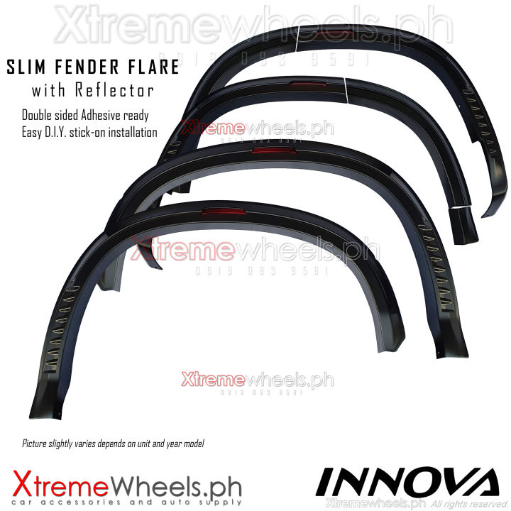 Toyota Innova J E G V 2016-2024 Slim Fender Flare Matte Black with Red ...