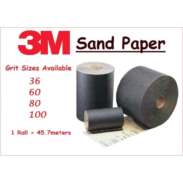 3M PER Roll 45.7 Floor Sanding Or Sand Paper Abrasive Grit 36, 60, 80 , 100 | Lazada PH