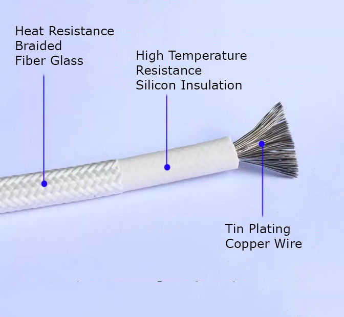 1 Meter 300C Fiberglass / Fibreglass Single Core Heater Cable, High ...