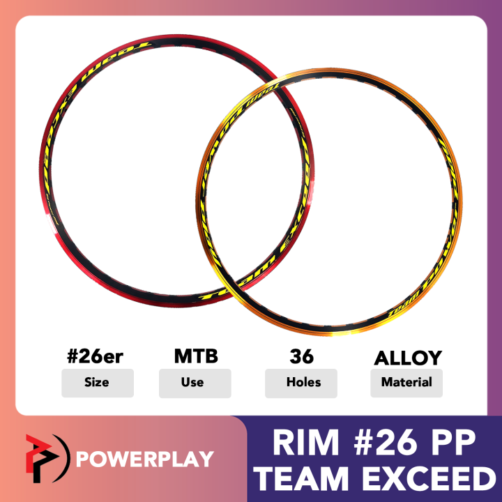 Rim #26 Team Exceed Alloy Power Play 1x Anodized (For 26er MTB Bike ...
