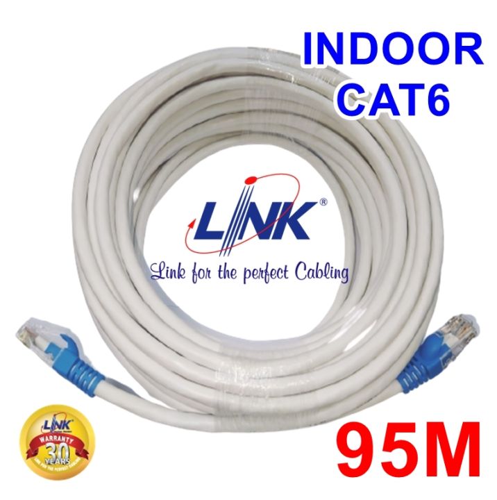 สายแลน CAT6 LINK indoor (ภายในอาคาร) ความยาว 95 เมตร เข้าหัวพร้อมส่ง ...