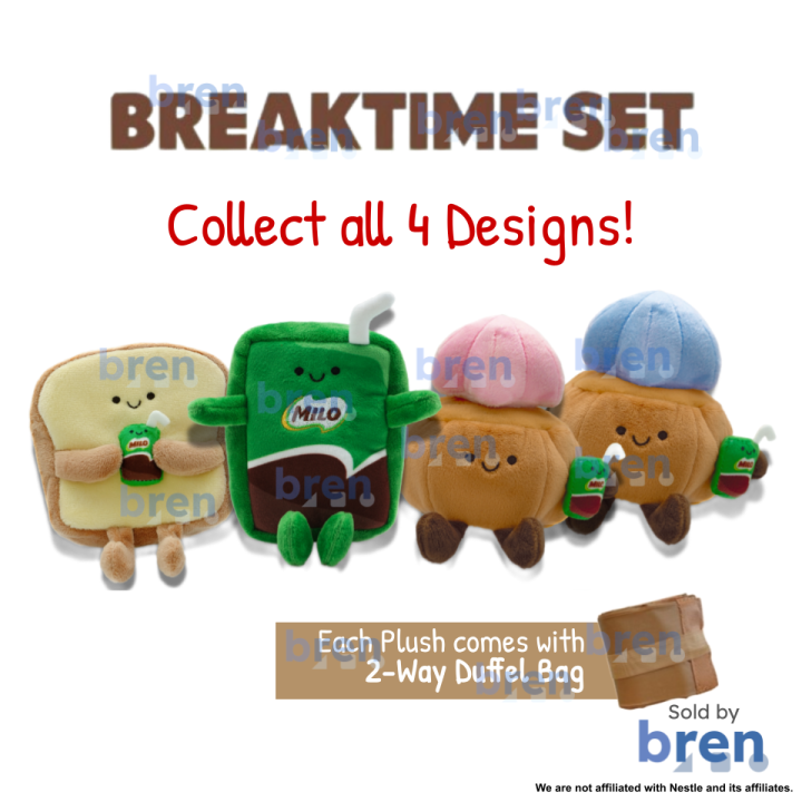 [FULL SET] Milo Plush Collectible Duffel Bag - Breaktime Set - Pink OR ...