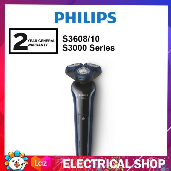 Philips S3608 Wet and Dry Electric Shaver Series 3000 S3608/10 Pencukur ...