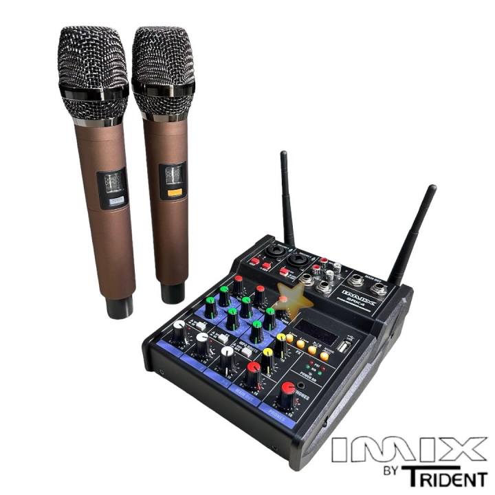 Imix By Trident SRK-4 Mini Mixer with Built In 2 Wireless Mic ...