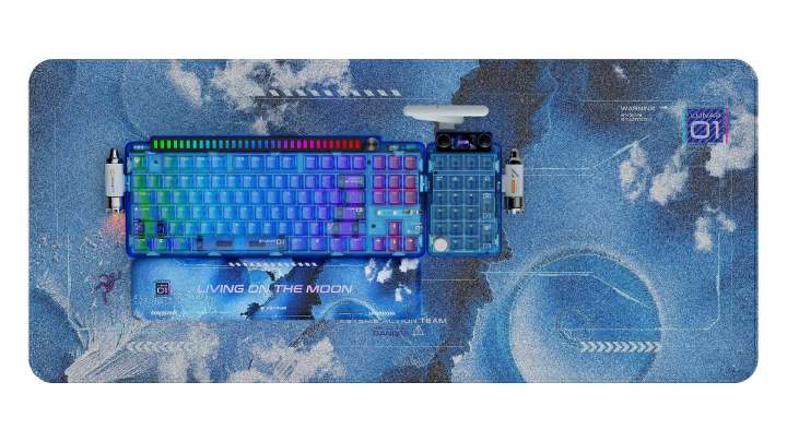 KeysMe Lunar 01 Mechanical Keyboard Crystal Blue Transparent wireless ...