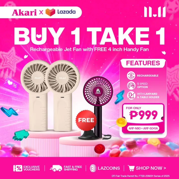 Akari B1T1 : Rechargeable Turbo Jet Fan (5 turbo Speed) ARF-N90 + FREE ...