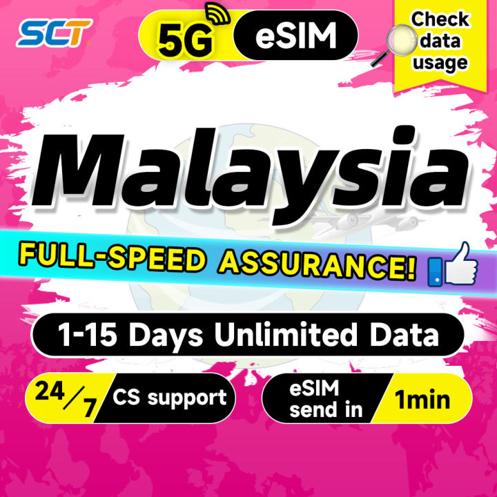 Malaysia eSIM Ultra 1-15Days Daily 500MB~6GB Unlimited Data Store Pick up High Speed Travel Data ...
