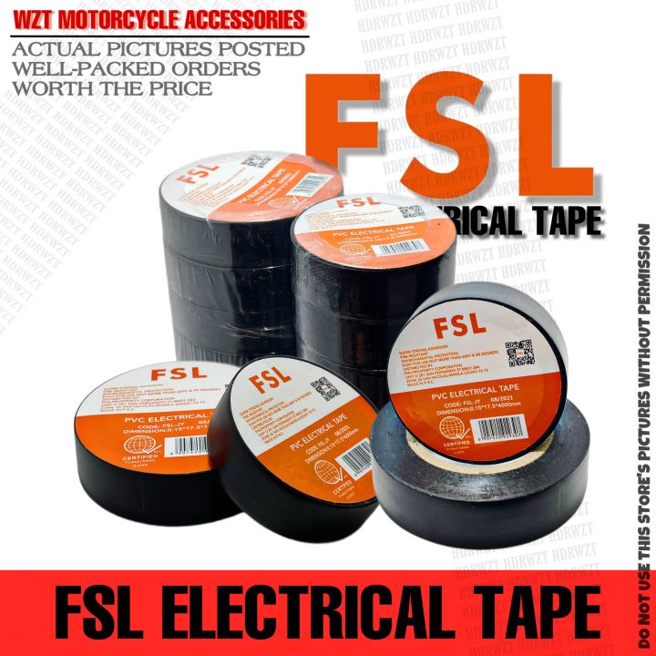 FSL PVC Black Electrical Tape 4m & 16m ( 1 piece / 10 piece ) | Lazada PH