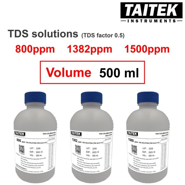 TAITEK น้ำยามาตรฐาน TDS Solution TDS factor 0.5 ค่า 800 1382 1500 ppm ...
