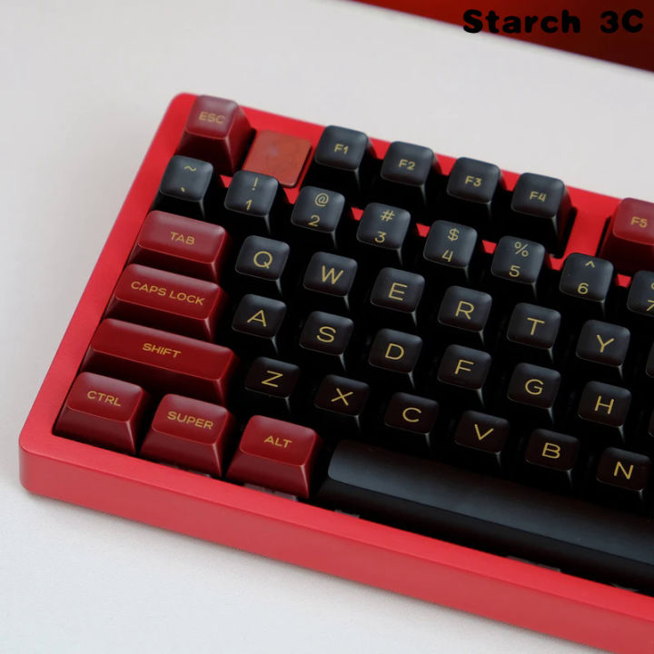 KBDiy SA Keycap GMK Red Samurai PBT Double Shot Keycaps Black And Red ...