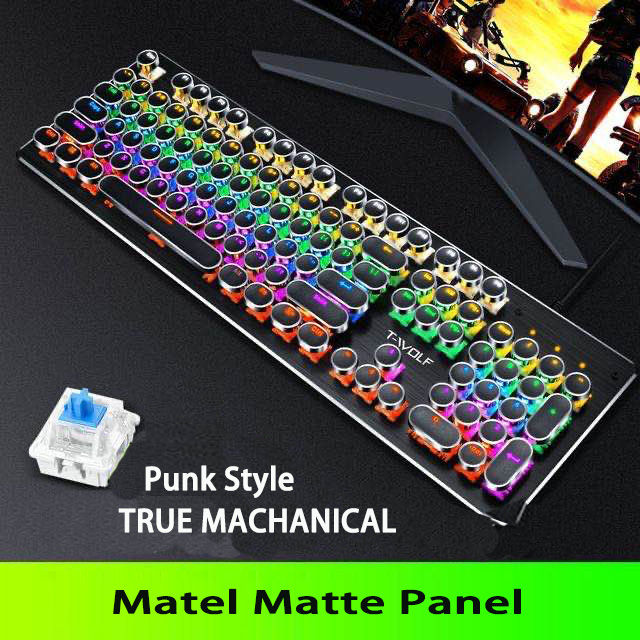 ITOP T-WOLF T70 mechanical gaming keyboard 104 keys RGB LED Back light ...