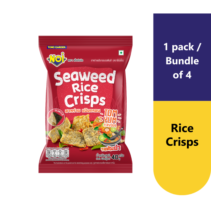 NOI Seaweed Rice Crisps Tom Yum Flavour 40g (1 packet/Bundle of 4 ...