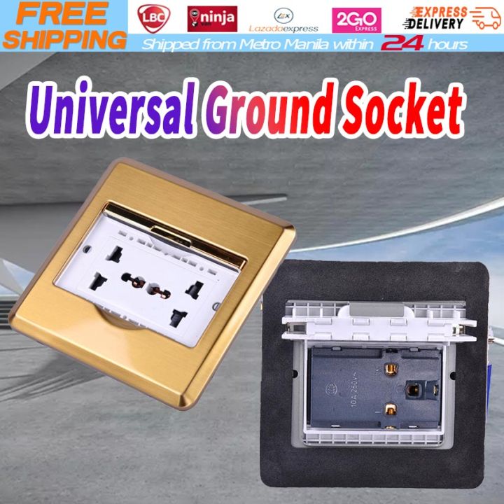 【Local Warehouse】Copper Panel Socket Fast Pop Up 6 Hole Floor Socket ...