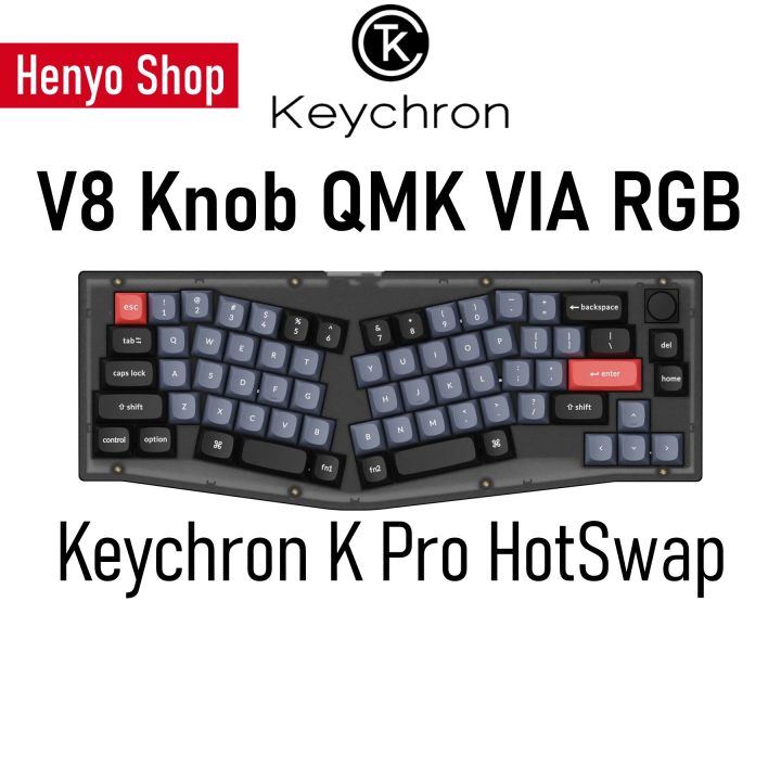 Keychron V8 Knob QMK VIA RGB Mechanical Keyboard HotSwap 68-keys 65% ...