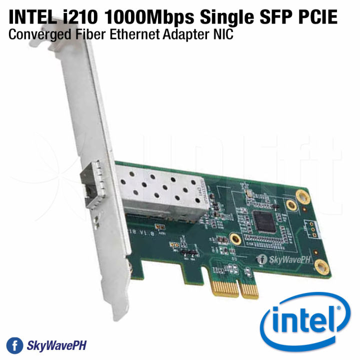 UPLift Genuine Intel Single SFP i210 Gigabit 1Gbps Fiber Optic Ethernet Network Interface Card ...