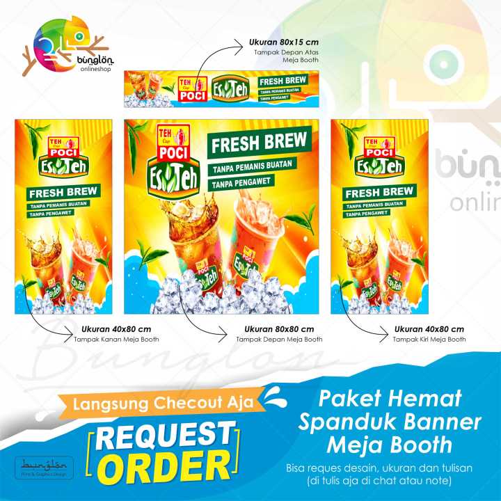 Spanduk Banner Paket Hemat Meja Booth Es Teh Poci Fresh Kuning | Lazada Indonesia