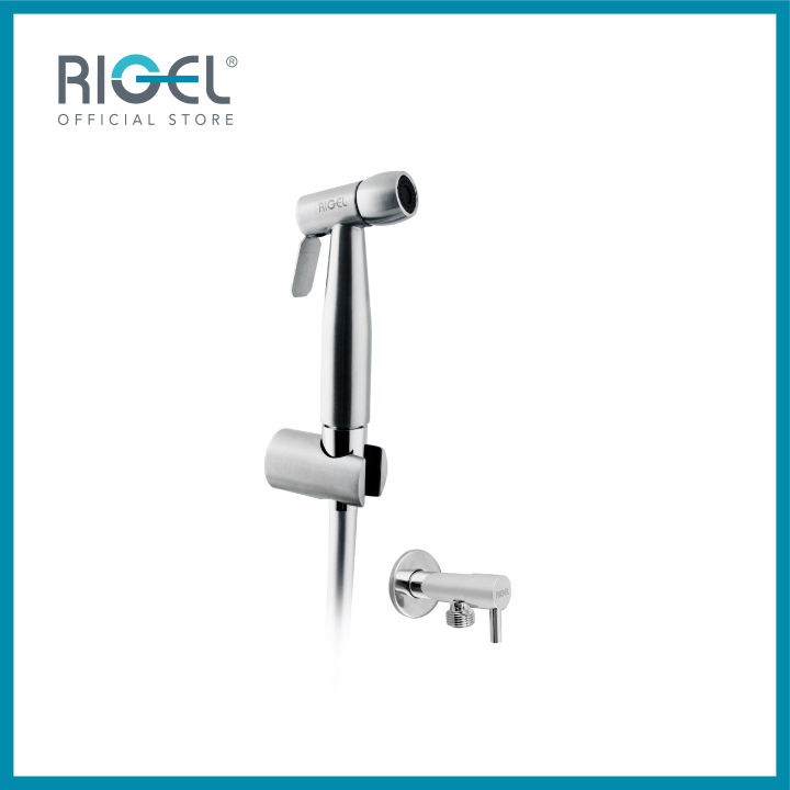 RIGEL Chrome Bidet Spray Set (Angle Valve & Bidet Sprayer) - SA8200 ...