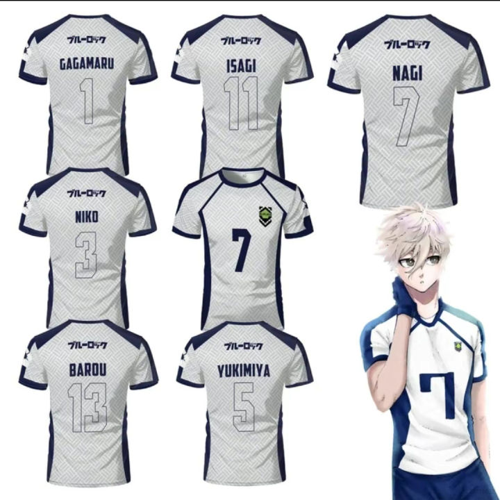 XP BLUE LOCK BAROU Isagi NAGI number 13 3 5 7 1 9 jersey summer T-shirt ...