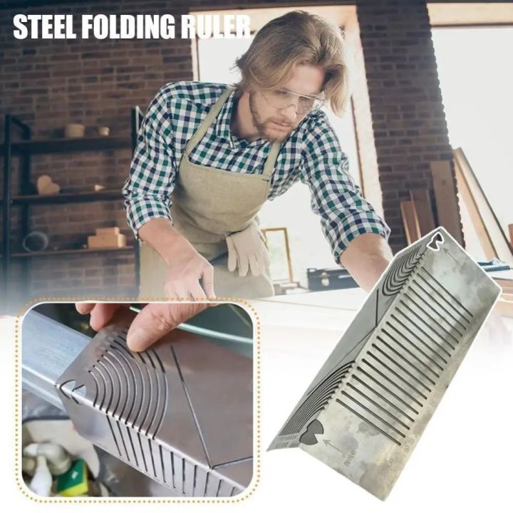 PKI27 Multifunction Square Tube Folding Ruler Stainless Steel Metal ...