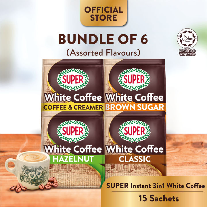 (Bundle of 6) SUPER Instant 3in1 White Coffee, 15 sachets | Lazada