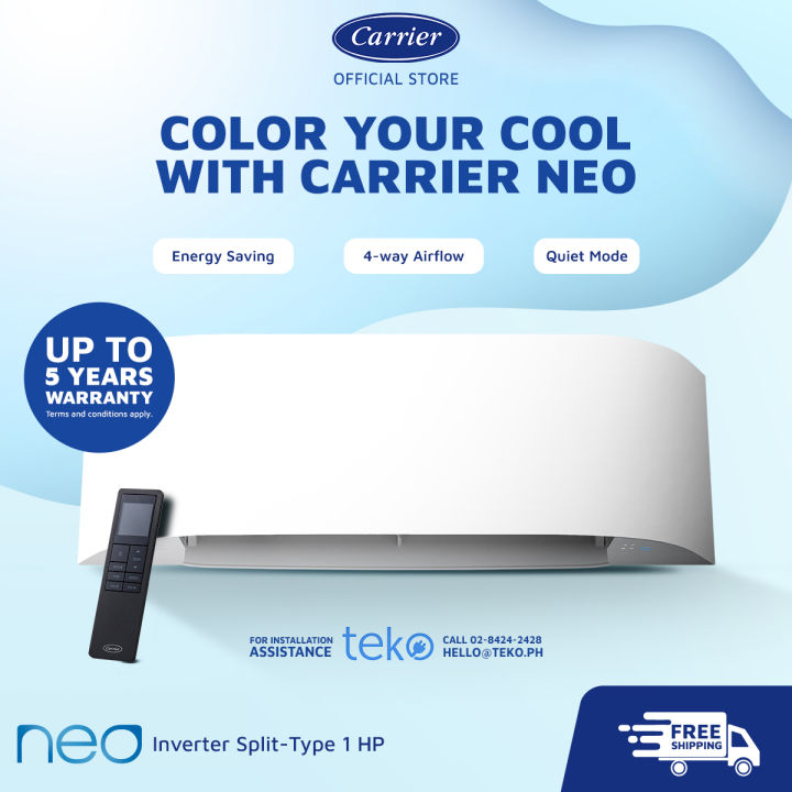 Carrier Neo Inverter Split-Type Air Conditioner 1HP | Lazada PH