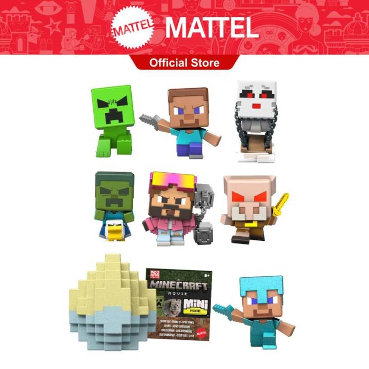 Minecraft Mini Mode Spawn Egg Figures with Surprise Reveal, Pixelated ...