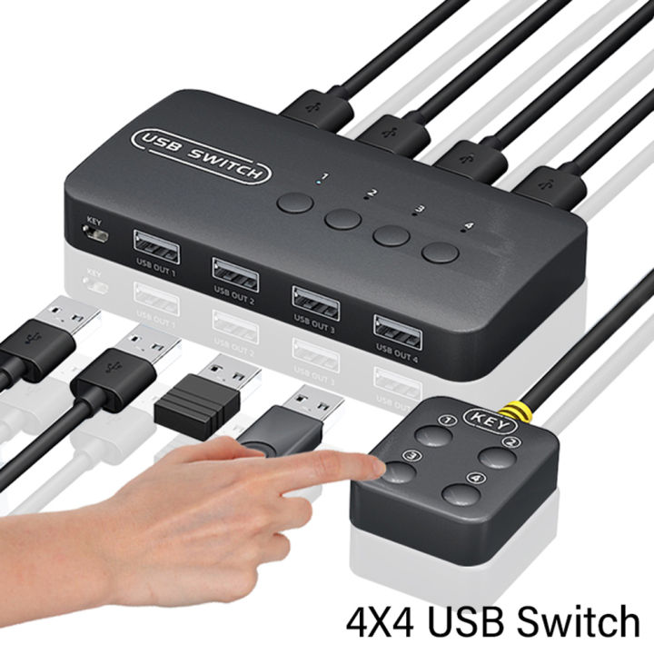 Usb Kvm Switch 4 Input 4 Output Usb Switch Shared Controller Hub For
