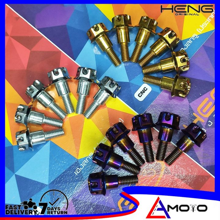 ( SET ) HENG CVT COVER BOLTS NMAX / AEROX ( ANY MODEL ) A3 FLOWER ...