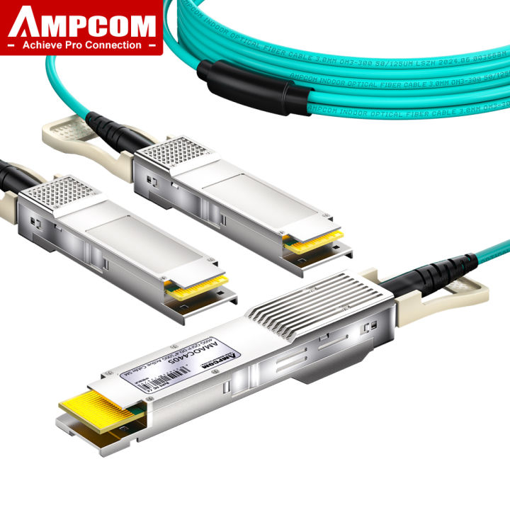 AMPCOM 400G QSFP-DD to 2x200G QSFP56 Breakout Active Optical Cable, AOC ...