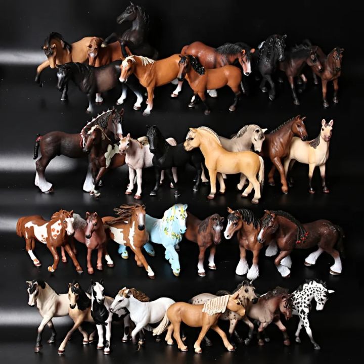 Realistic Plastic Horse Figurines Wild Horse Arabian Hanoverian Pinto ...
