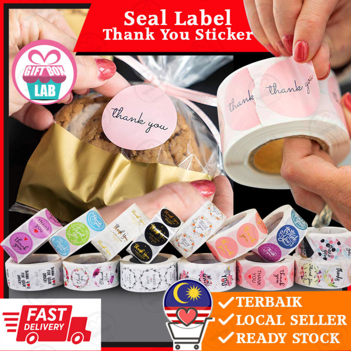 500pcs Thank You Sticker Seal Label Sticker Terima Kasih (READY STOCK ...