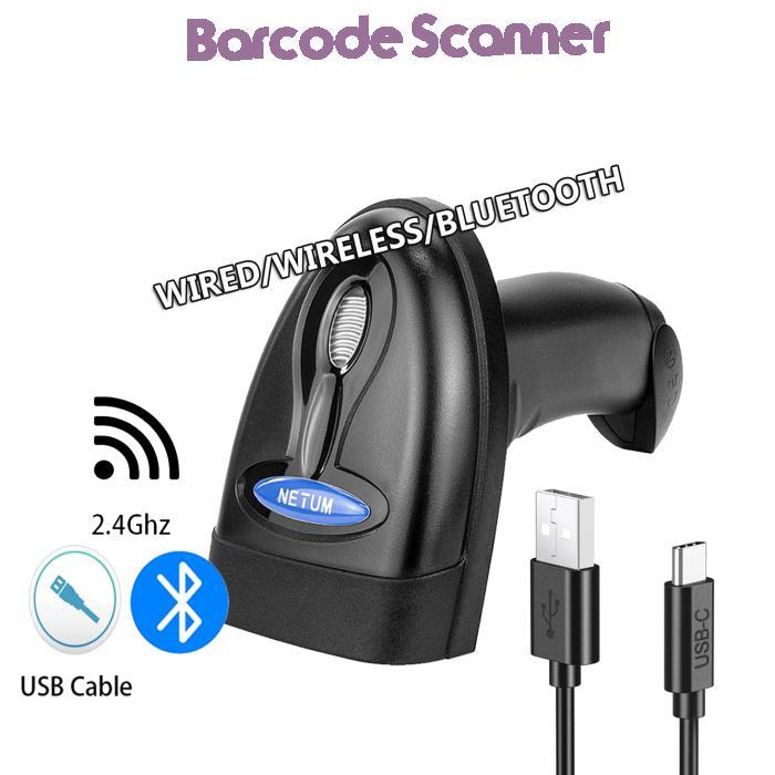 NETUM 2D QR Barcode Scanner 2.4G Wired Wireless Bluetooth Handheld | Lazada