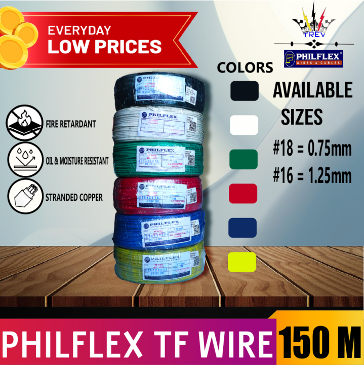 TREV Philflex TF Stranded Wires #18/7 0.75mm² #16/7 1.25mm² (150meters ...