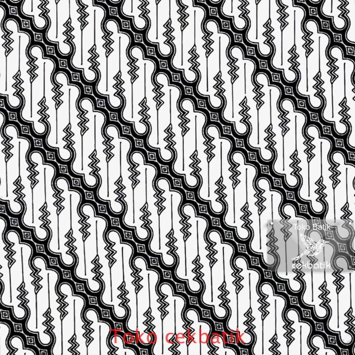 kain batik - Motif Batik Soga Parang Keris V9 ( HItam Putih) | Lazada ...