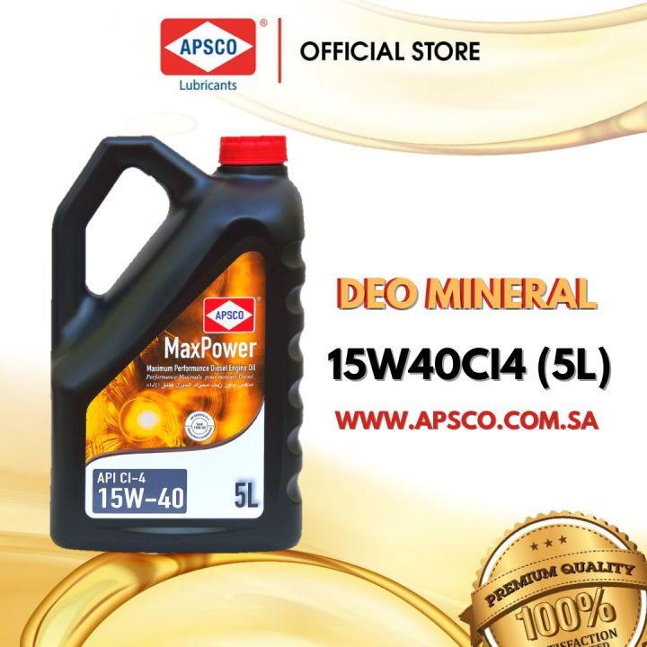 APSCO MAX POWER/Mobil DELVAC Diesel 15W40 CI4 Engine Oil - Imported (5L ...