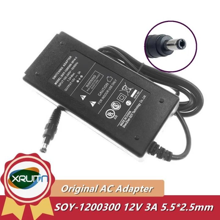 Genuine SOY SOY-1200300 12V 3A 2.5A 5.5*2.5Mm AC Adapter Charger 36W ... Genuine SOY SOY-1200300 12V 3A 2.5A 5.5*2.5Mm AC Adapter Charger 36W ...