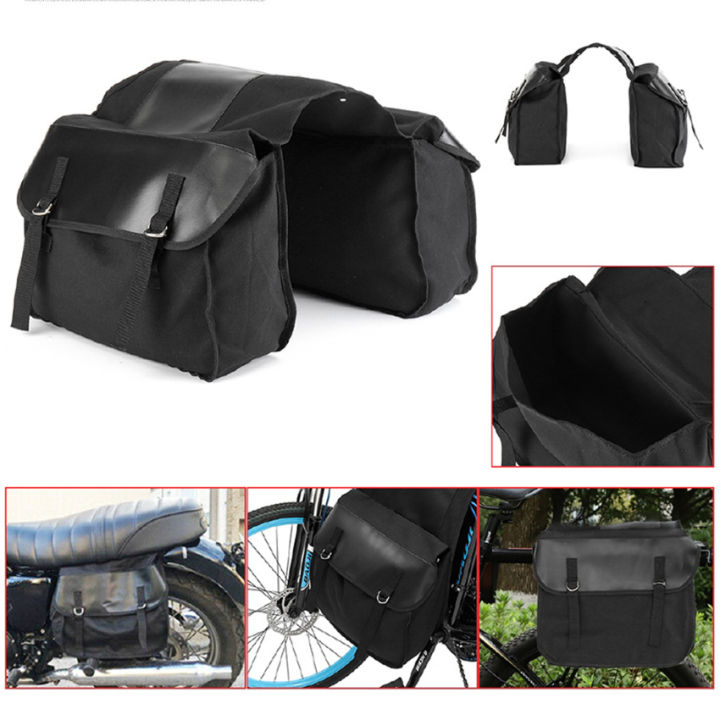 New Upgrade Motorbike Touring Saddle Bag Motorcycle Canvas Panniers Box ...
