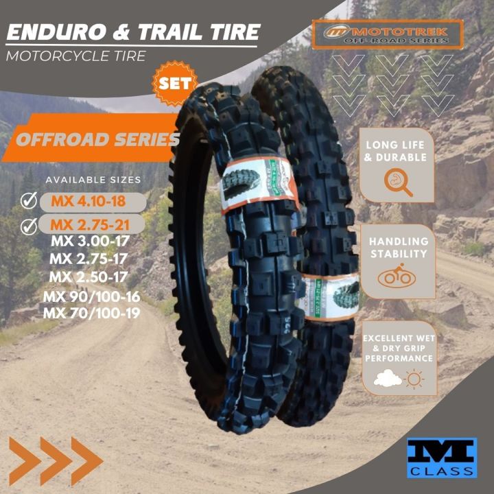SET R18/R21 MOTOTREK OFFROAD MOTORCYCLE TIRE FOR CRF150; CRF150L; XR200 ...