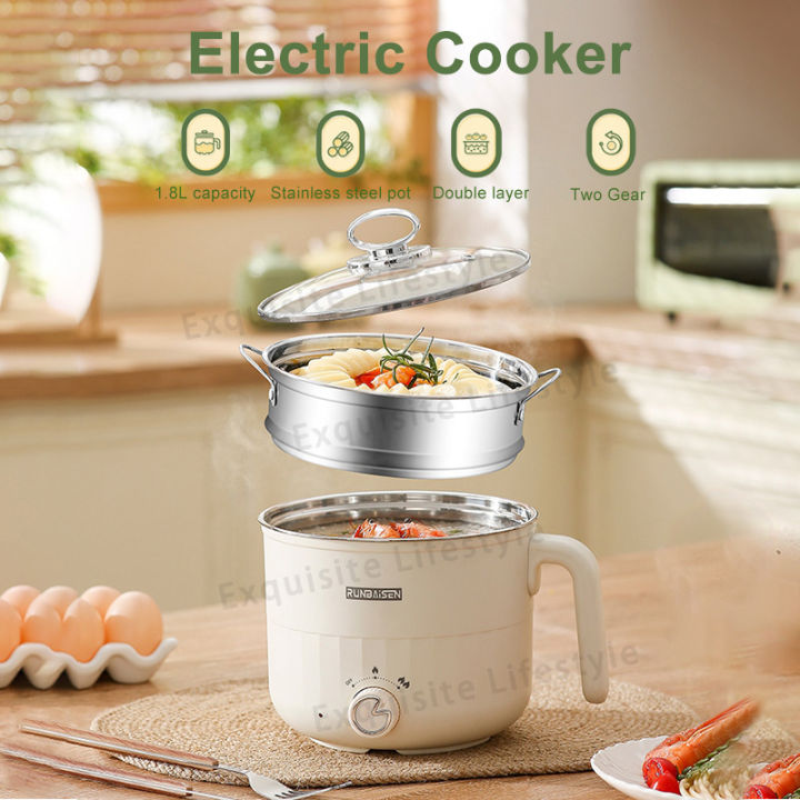 Stainless Steel Multifunction Electric Cooker 1.8L Non Stick Cooker ...