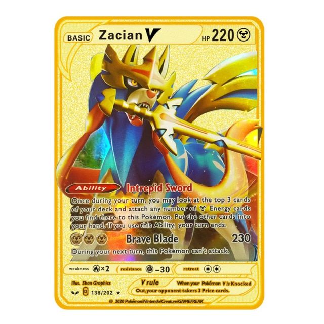 NEW Pokemon Cards Metal V Card PIKACHU Charizard Golden Vmax Card ...